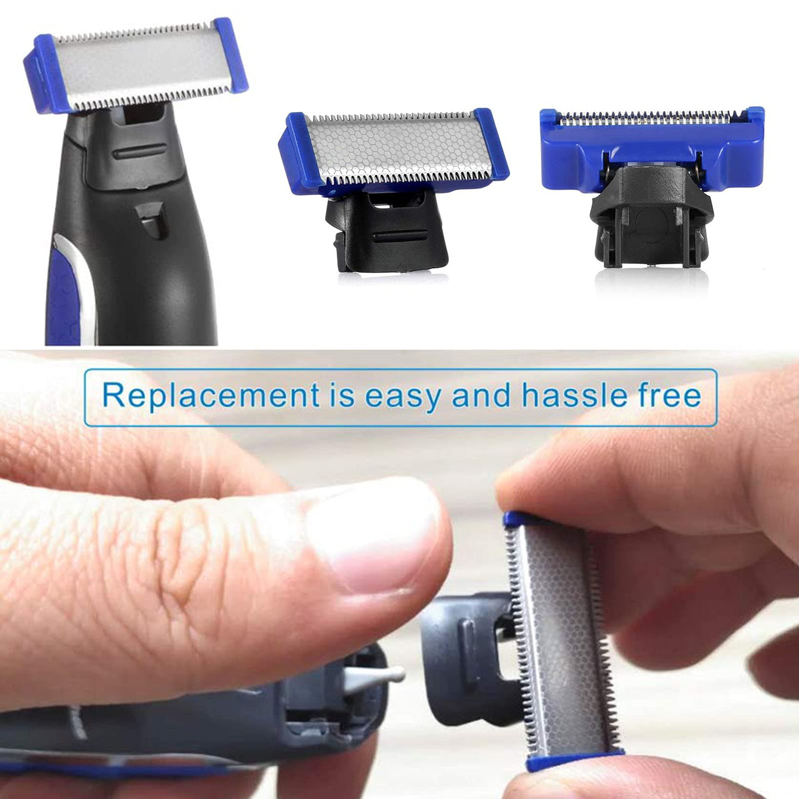 3PCS LinMei Solo Replacement Head and Shaver Charging Cord for Mens Solo Shaver Electric Trimmer with Clean Brush