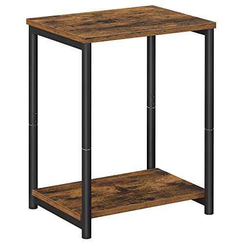VASAGLE Side Table, Small End Table, Nightstand for Living Room, Bedroom, Office, Bathroom, Rustic Brown and Black ULET271B01, 5.7 " L X 11.8 " W X 19.7 " H