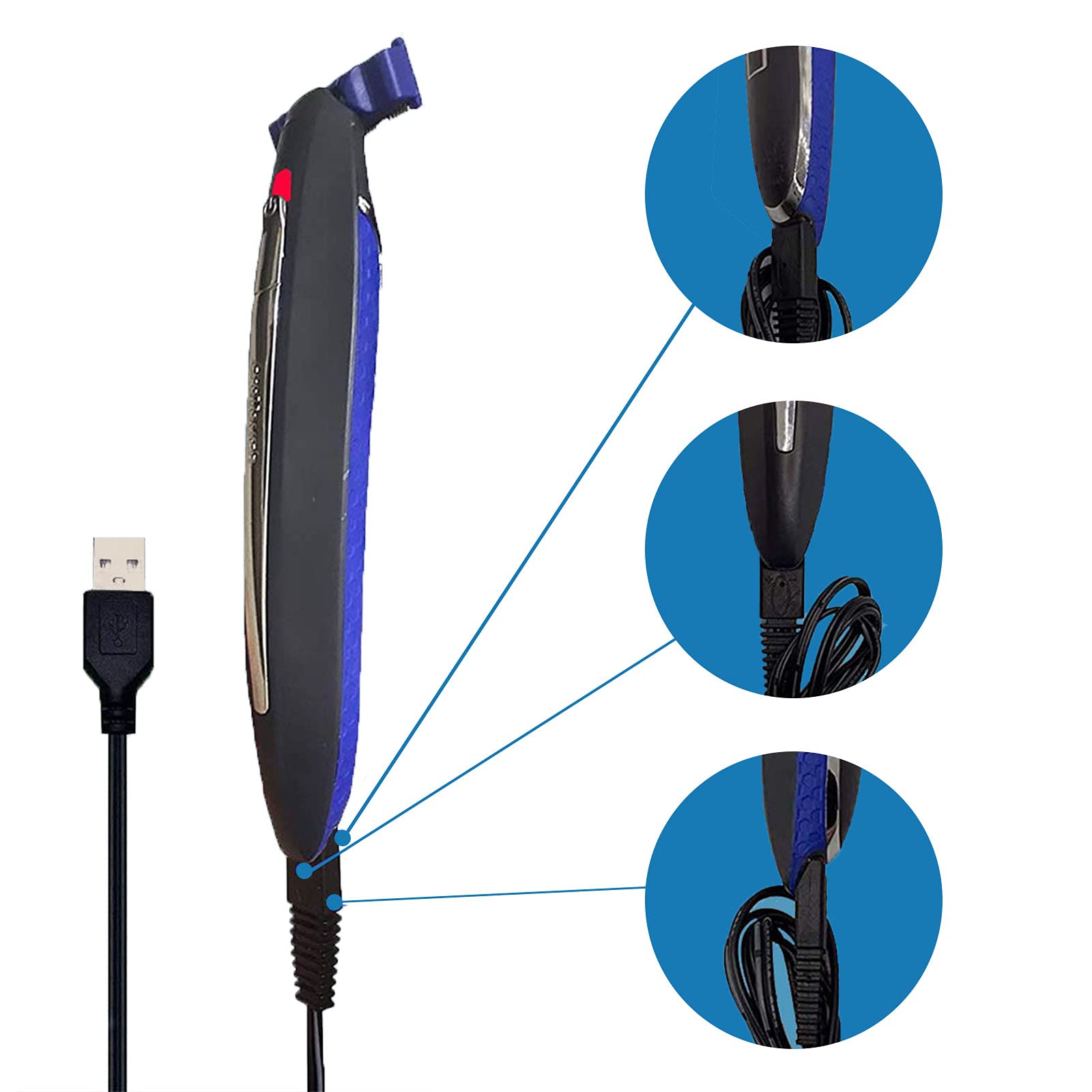 3PCS LinMei Solo Replacement Head and Shaver Charging Cord for Mens Solo Shaver Electric Trimmer with Clean Brush