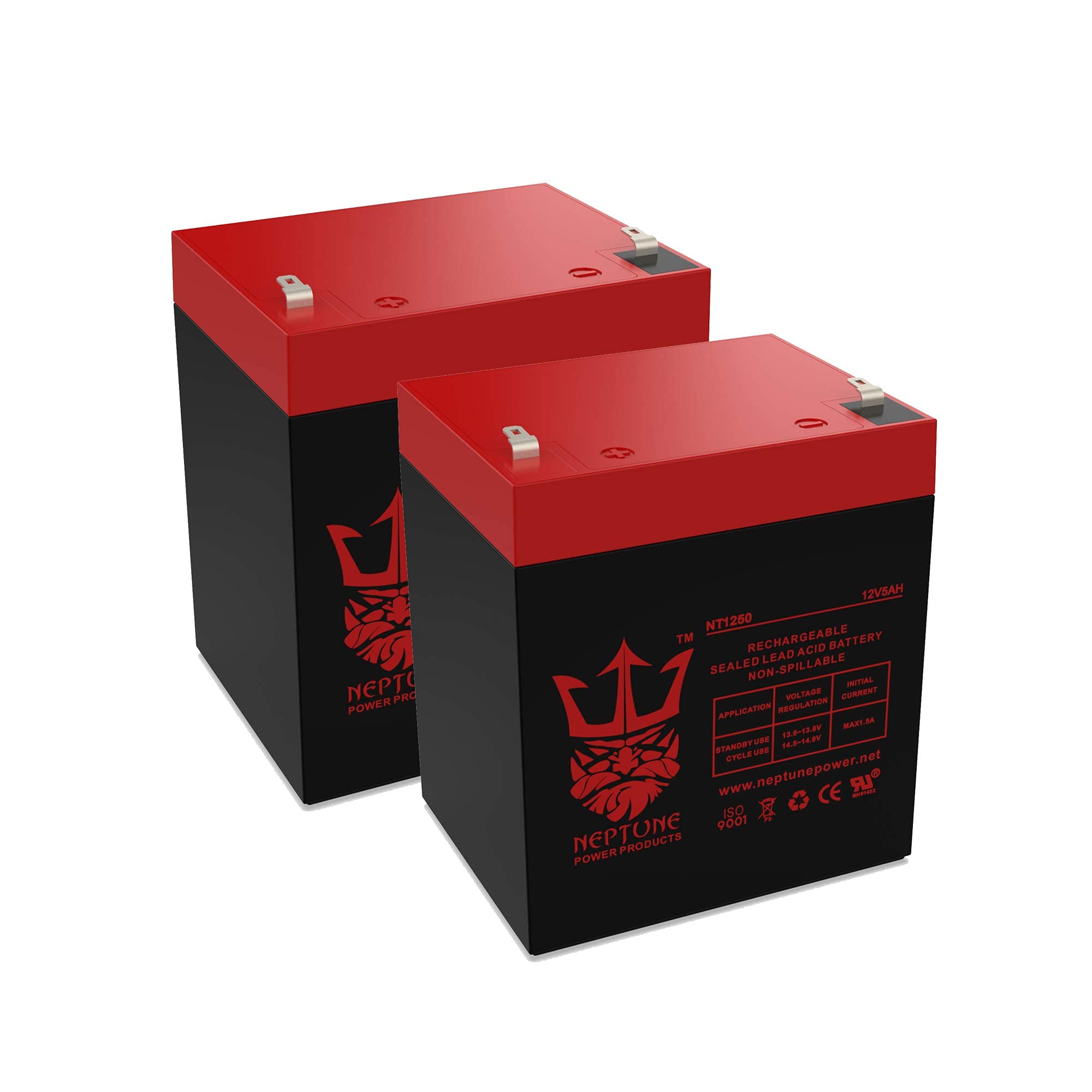 Neptune Power Replacement Battery for Razor E125 Version 16-37 & Razor E150 Version 1-5 with F1 Terminals - 2 Pack (Batteries Only)