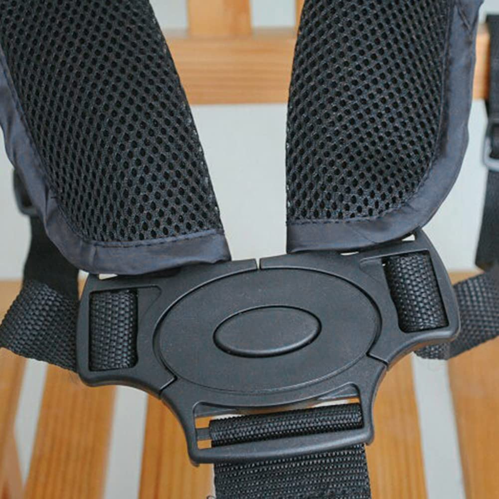 Kakalote 5 Point Child Safety Strap, Pushchair Strap, Buggy Pushchair Adjustable Seat Belt Harness Baby, Universal Baby Safe Belt Holder for Kids Stroller Pram (Black)