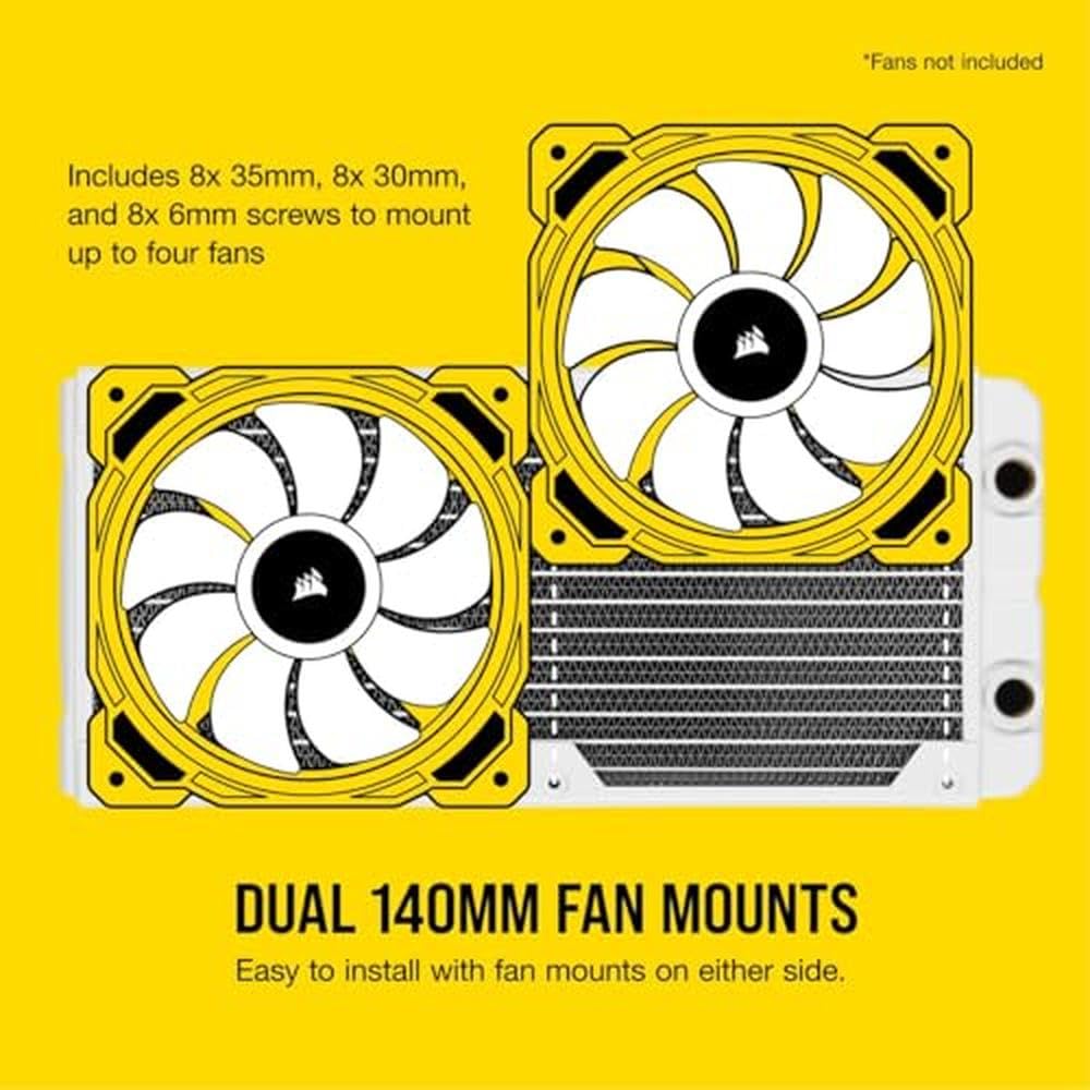 Corsair Hydro X Series, XR5 280 mm Water Cooling Radiator (Dual 140mm Fan Mounts, Premium Copper Construction, Polyurethane Coating, Integrated Fan Screw Guides) White