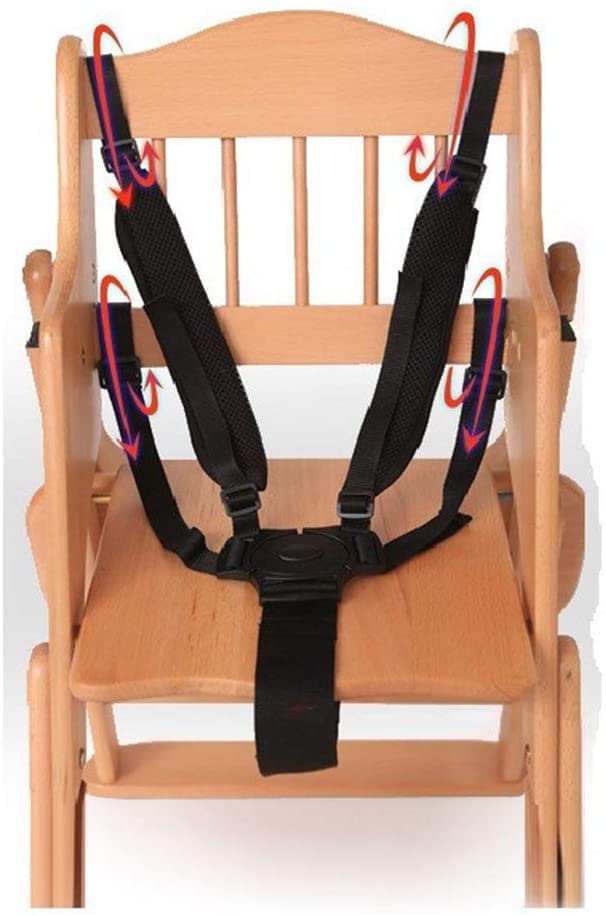 Kakalote 5 Point Child Safety Strap, Pushchair Strap, Buggy Pushchair Adjustable Seat Belt Harness Baby, Universal Baby Safe Belt Holder for Kids Stroller Pram (Black)