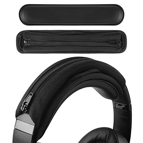 Geekria Hook and Loop Headband Cover + Headband Pad Set/Headband Protector with Zipper/DIY Installation No Tool Needed, Compatible with Bose Beats JBL ATH Hyperx Skullcandy Headphones (Black)
