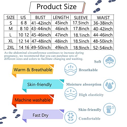 QTECLOR Maternity Robe with Swaddle Blanket, Mommy Robe Hospital Labor Delivery Nightgown Nursing Wear(with Gift Box) (A18 Robe+Swaddle, XL)
