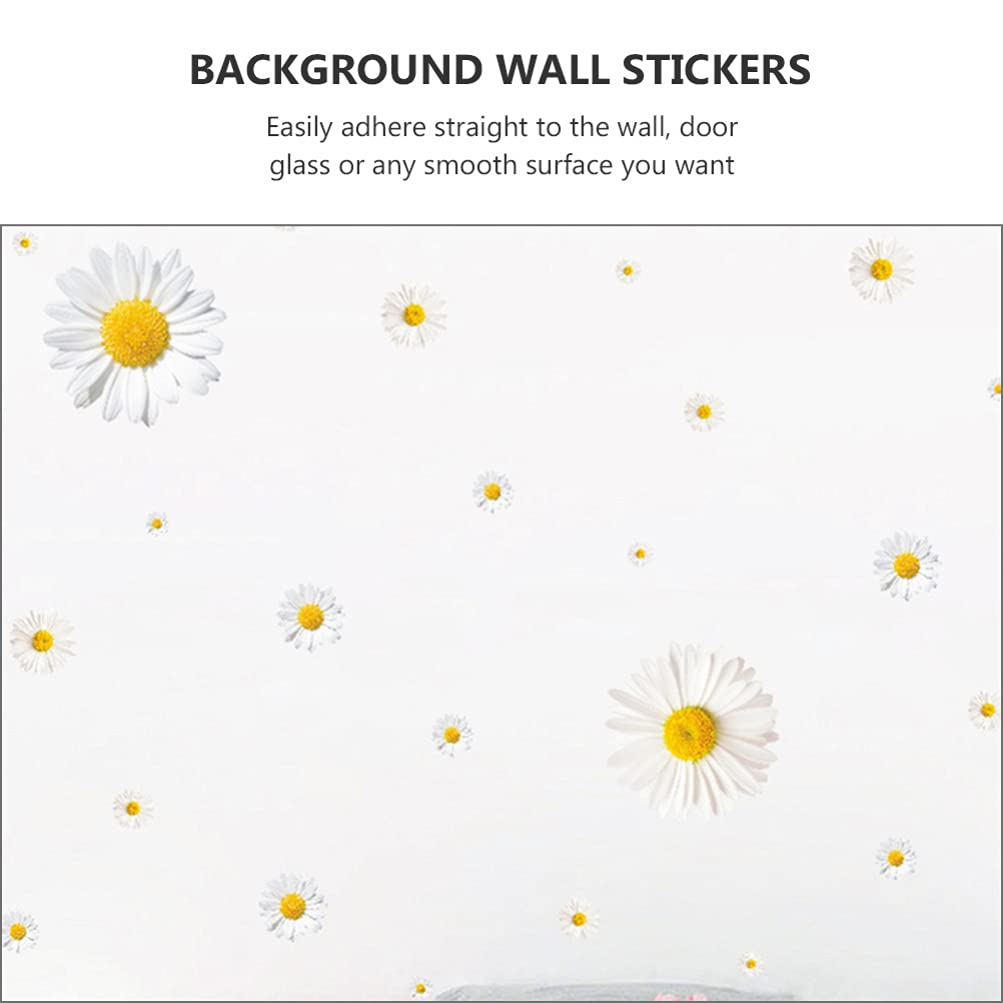 Toyvian Daisy Flower Wall Stickers 3D Removable Flowers Decal Floral DIY Mural for Nursery Bedroom Living Room Bathroom Kitchen Decoration