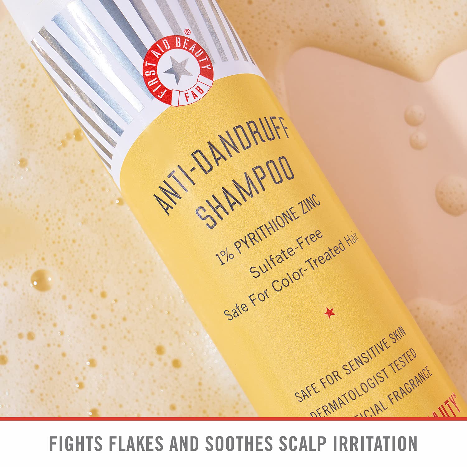 First Aid Beauty FAB Anti-Dandruff Shampoo – Fights Flakes, Soothes Scalp And Leaves Hair Looking Healthy – 8 oz