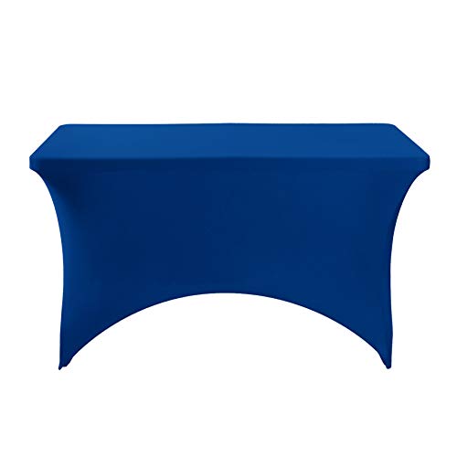 Hezuzo Spandex Table Cover for 4FT Table Universal Fitted Stretch Tablecloth for Party, Banquet, Wedding and Events-Classicblue
