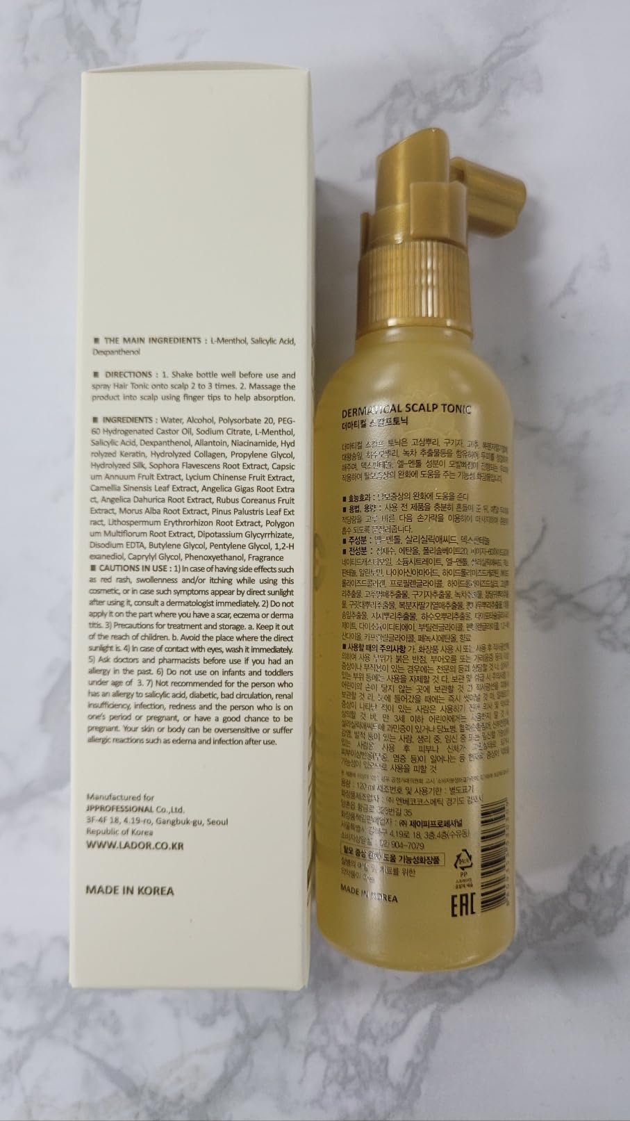LA'DOR Dermatical Scalp Tonic - For Sensitive & Thinning Hair - 4.05 Fl Oz, Leave-in Spray Conditioner, Cleanse, Reduce Hair Loss