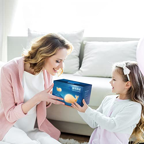 WoneNice Silicone Night Light, Kids Night Light for Bedroom, 7-Color Breathing Modes, Touch Sensor Control, USB Rechargeable Cute Night Lights for Kids Room
