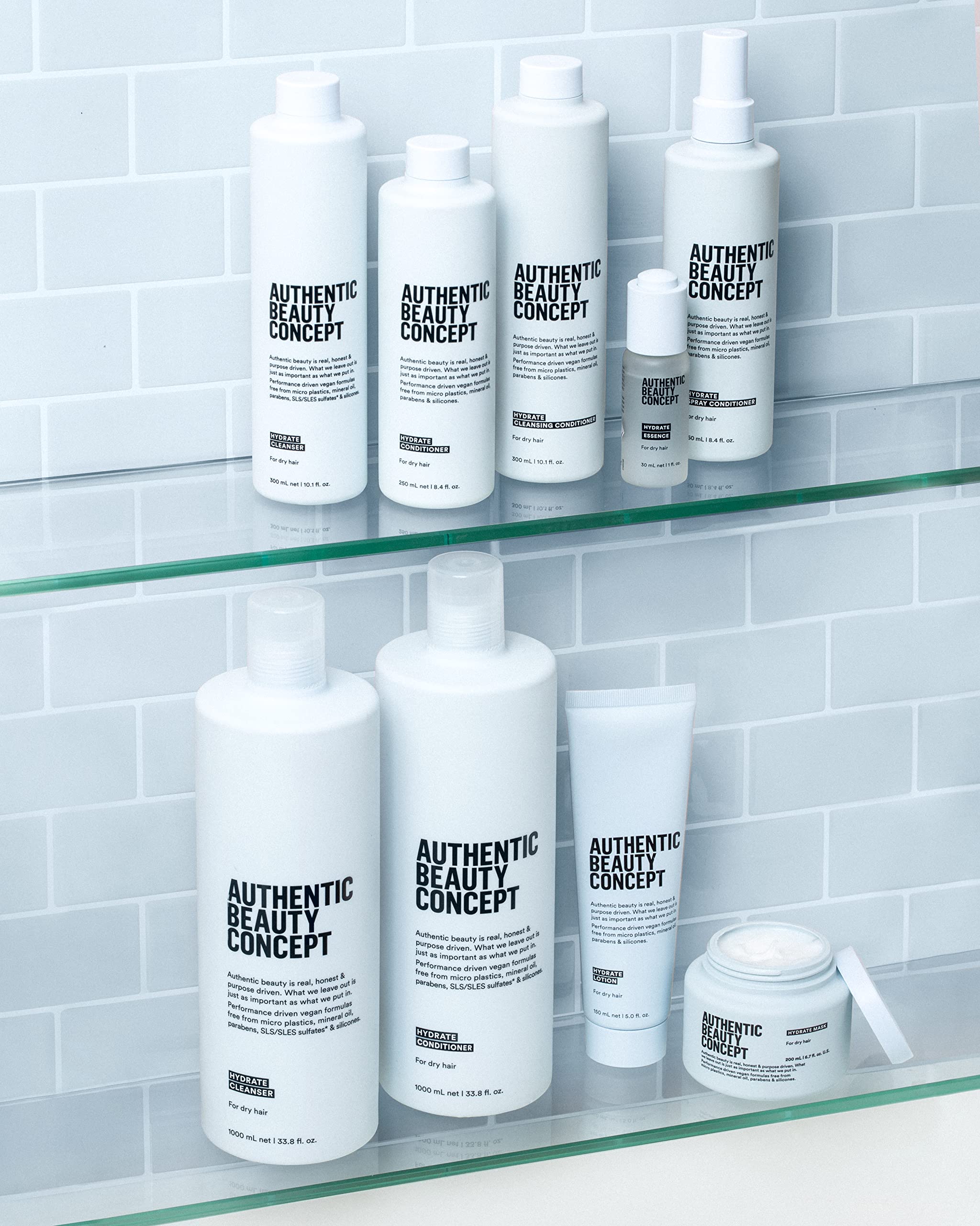 Authentic Beauty Concept Hydrate Cleansing Conditioner | Moisturizing Co-Wash | Increases Combability & Hydration | Normal To Dry or Curly Hair | Vegan & Cruelty-free | Silicone-free | 10.1 fl. oz.