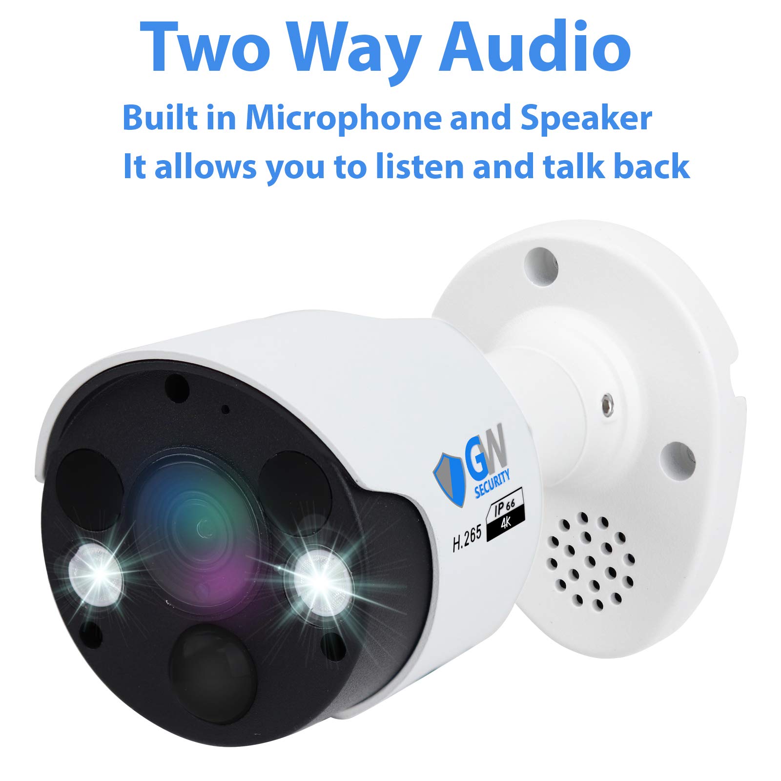 GW 16 Channel 4K NVR 8MP 4K AI Smart Home Security Camera System, (8) Dome and (8) Bullet Built-in Microphone Audio Recording HD 2160P 4K IP PoE Cameras, Face Recognition/Human/Vehicle Detection