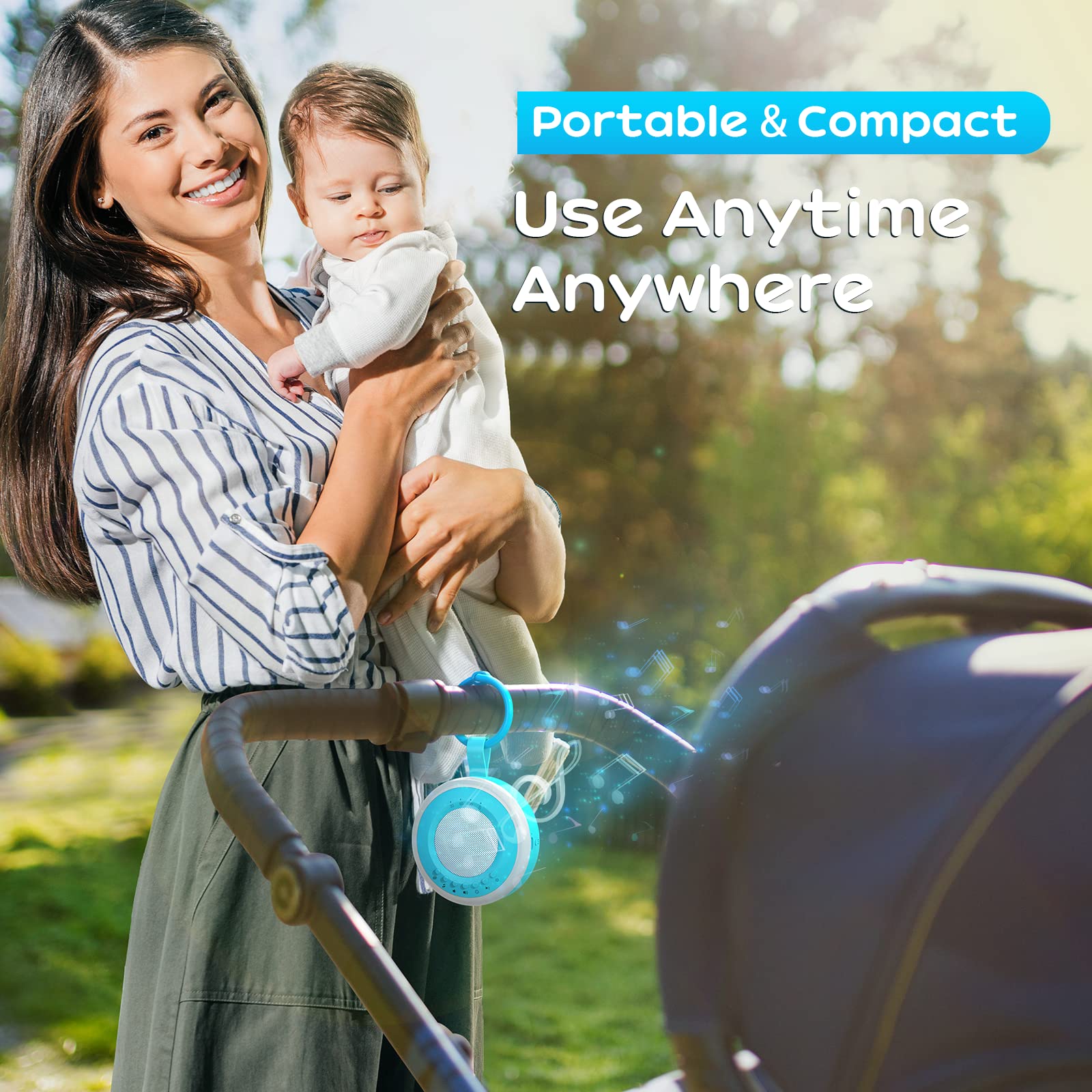 Portable White Noise Machine for Baby , Sleep Sound Machine for Travel,16 Soothing Sounds