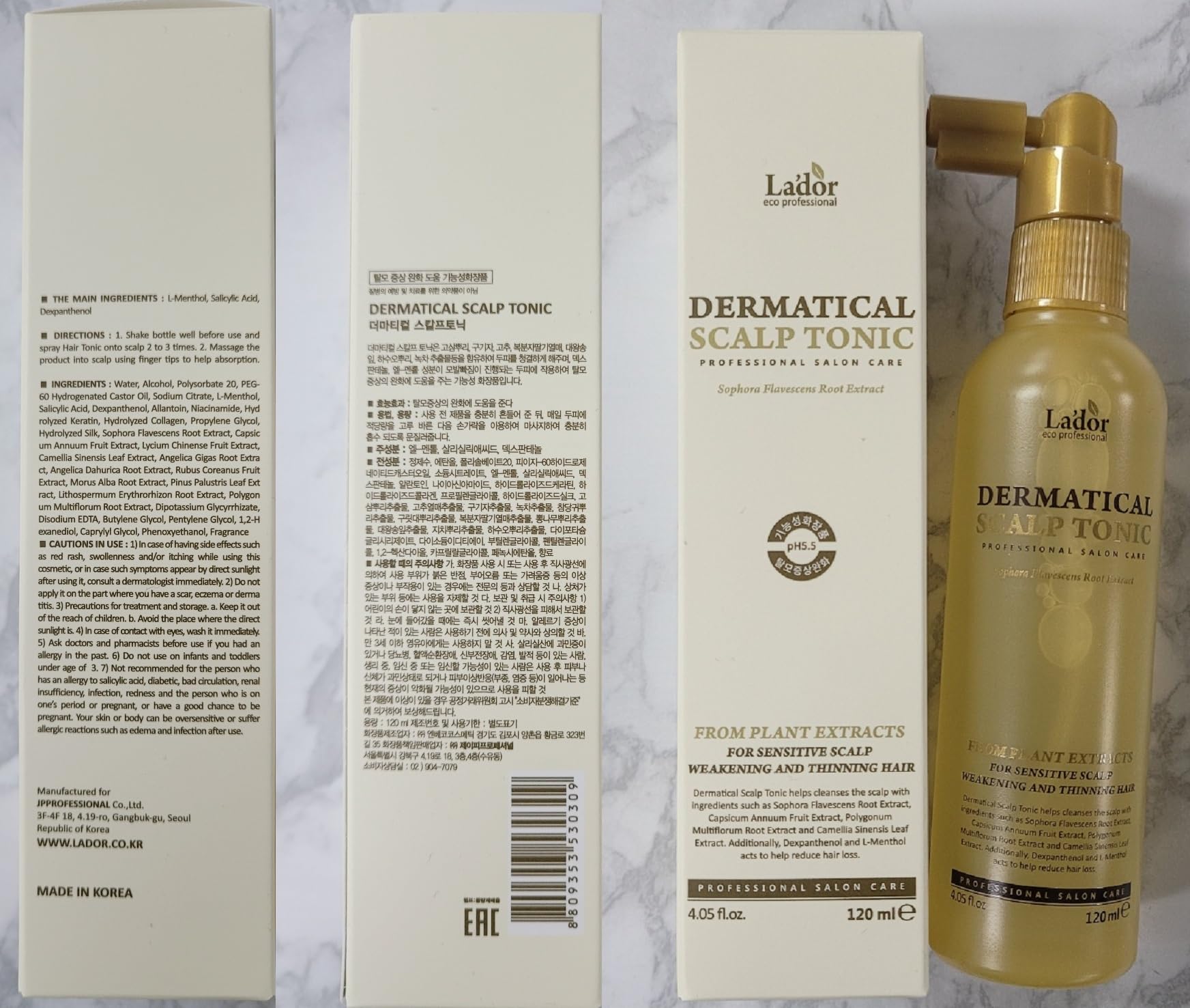 LA'DOR Dermatical Scalp Tonic - For Sensitive & Thinning Hair - 4.05 Fl Oz, Leave-in Spray Conditioner, Cleanse, Reduce Hair Loss
