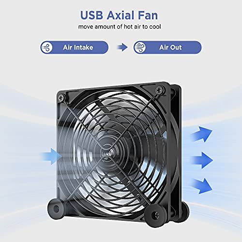EasyAcc PC Cooling Fan PC Fan Ultra Quiet USB Fans 【120mm 1700 RPM 】 UL-Certified for Receiver DVR Playstation Xbox Computer Cabinet Cooling