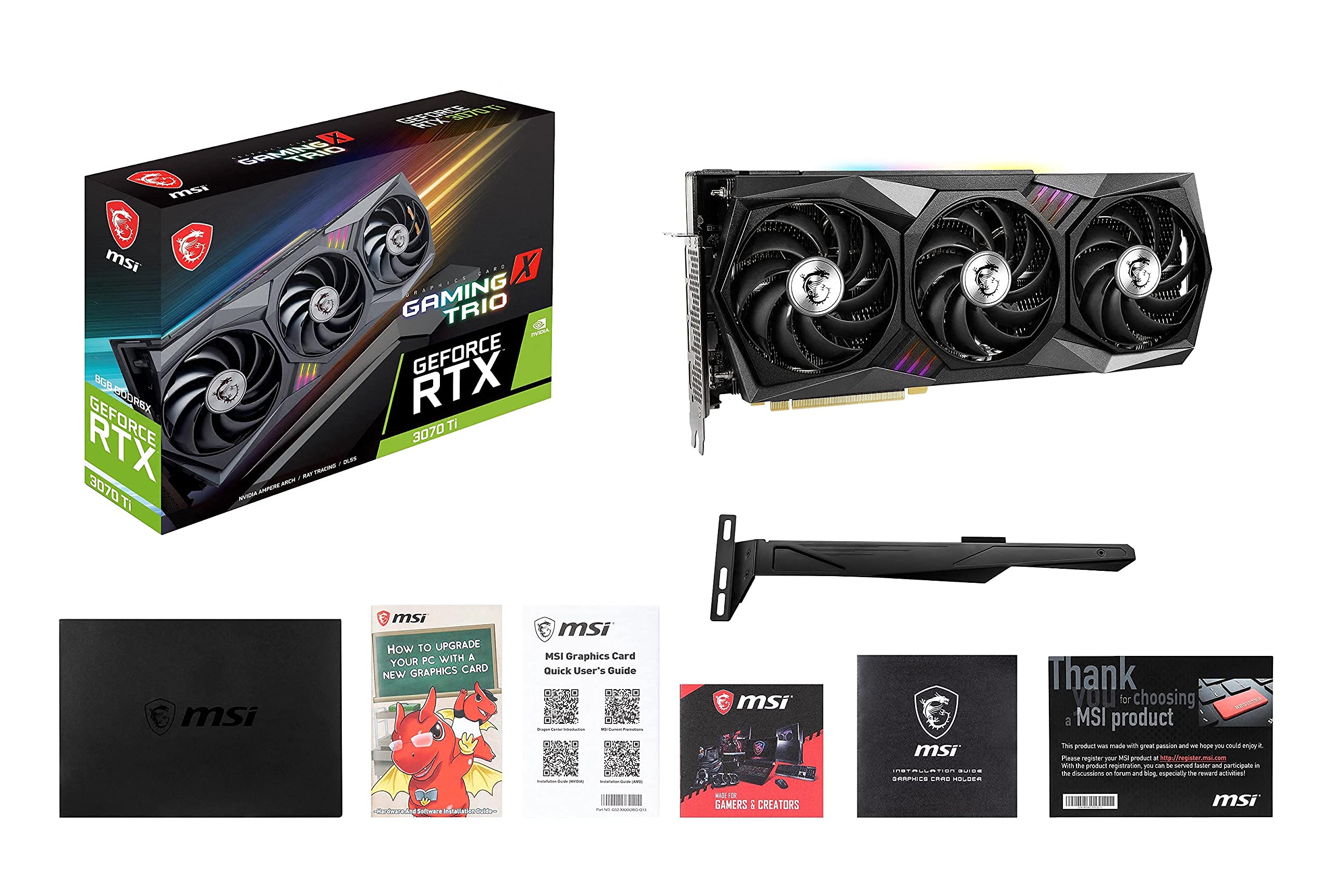 MSI Gaming GeForce RTX 3070 Ti Gaming X Trio 8G 8GB GDDR6X Graphics Card - NVIDIA Video Card GPU for Gaming PC, 256-Bit HDMI/DP Nvlink, Ampere Architecture Computer Graphics Cards (Renewed)