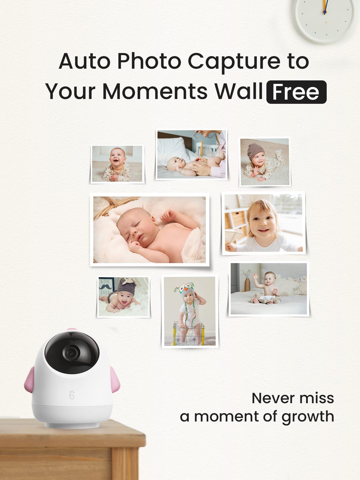 Simshine Baby Monitor - Wi-Fi HD Video Camera, 2K Smart Baby Camera Monitor with 360° Rotation, Crying Detection and Sleep Analytics Two-Way Audio Compatible with iOS & Android
