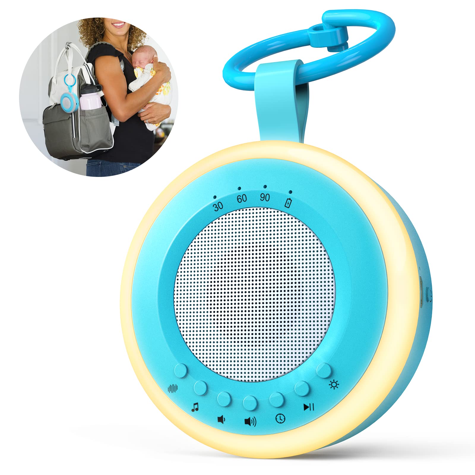 Portable White Noise Machine for Baby , Sleep Sound Machine for Travel,16 Soothing Sounds