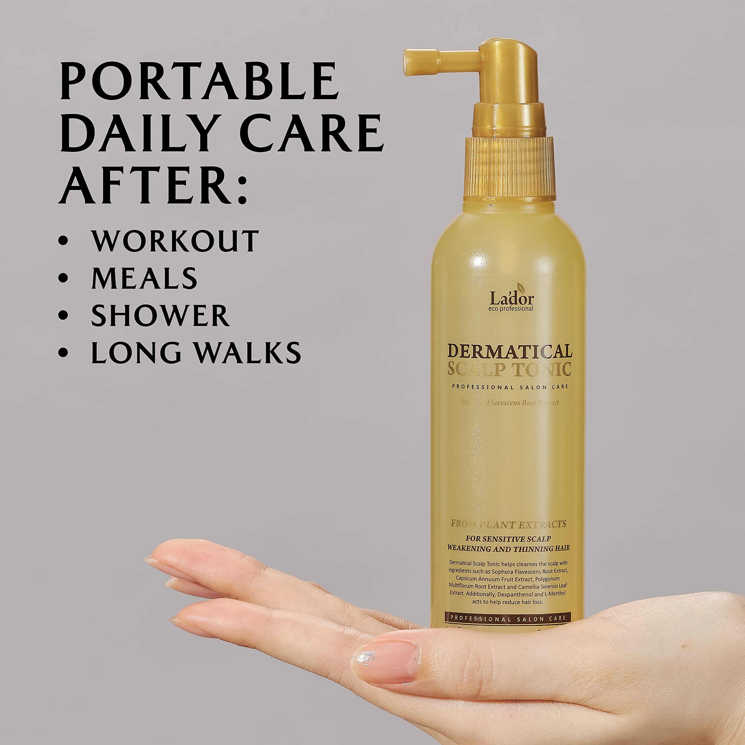 LA'DOR Dermatical Scalp Tonic - For Sensitive & Thinning Hair - 4.05 Fl Oz, Leave-in Spray Conditioner, Cleanse, Reduce Hair Loss