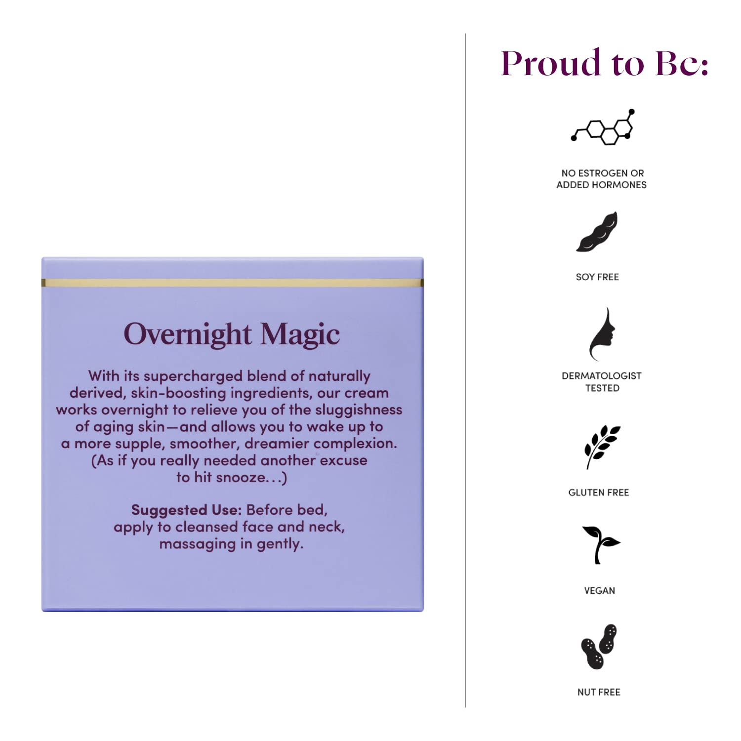 Womaness Overnight Magic Night Face Cream - Anti Aging Night Cream & Menopause Moisturizer - Hydrating Hyaluronic Acid Moisturizer & Bakuchiol Retinol Alternative for Fine Lines & Wrinkles (1.7oz)
