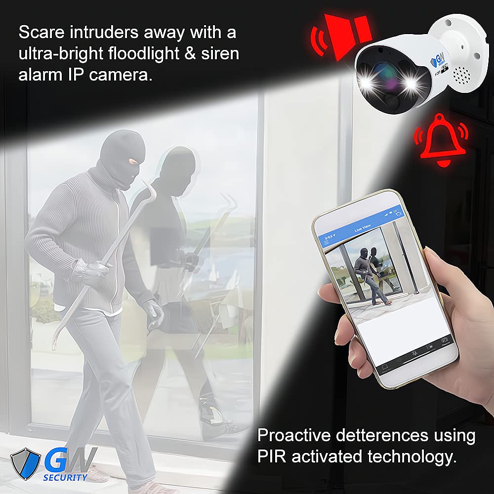 GW 16 Channel 4K NVR 8MP 4K AI Smart Home Security Camera System, (8) Dome and (8) Bullet Built-in Microphone Audio Recording HD 2160P 4K IP PoE Cameras, Face Recognition/Human/Vehicle Detection