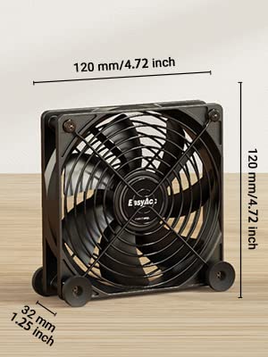 EasyAcc PC Cooling Fan PC Fan Ultra Quiet USB Fans 【120mm 1700 RPM 】 UL-Certified for Receiver DVR Playstation Xbox Computer Cabinet Cooling