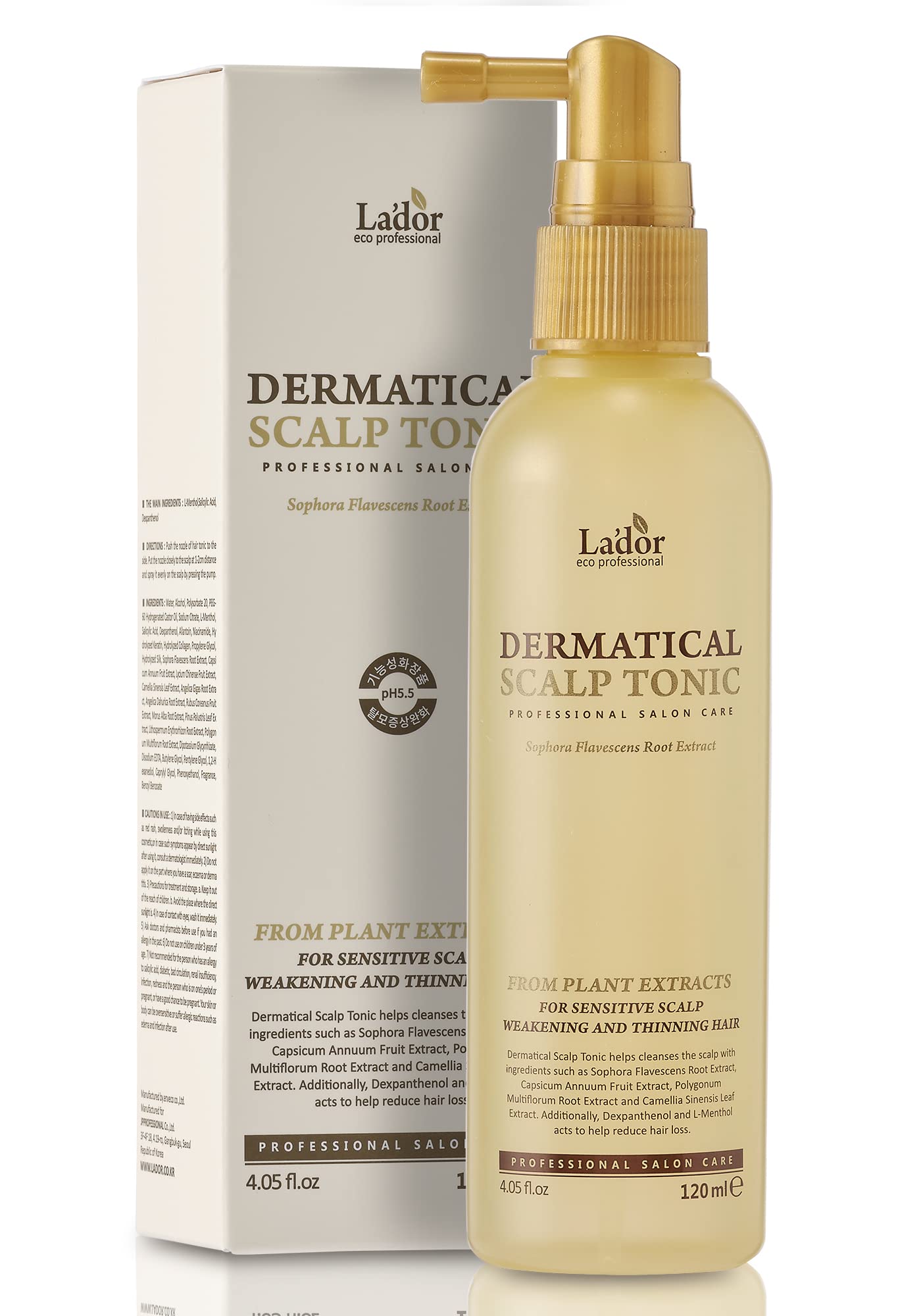LA'DOR Dermatical Scalp Tonic - For Sensitive & Thinning Hair - 4.05 Fl Oz, Leave-in Spray Conditioner, Cleanse, Reduce Hair Loss