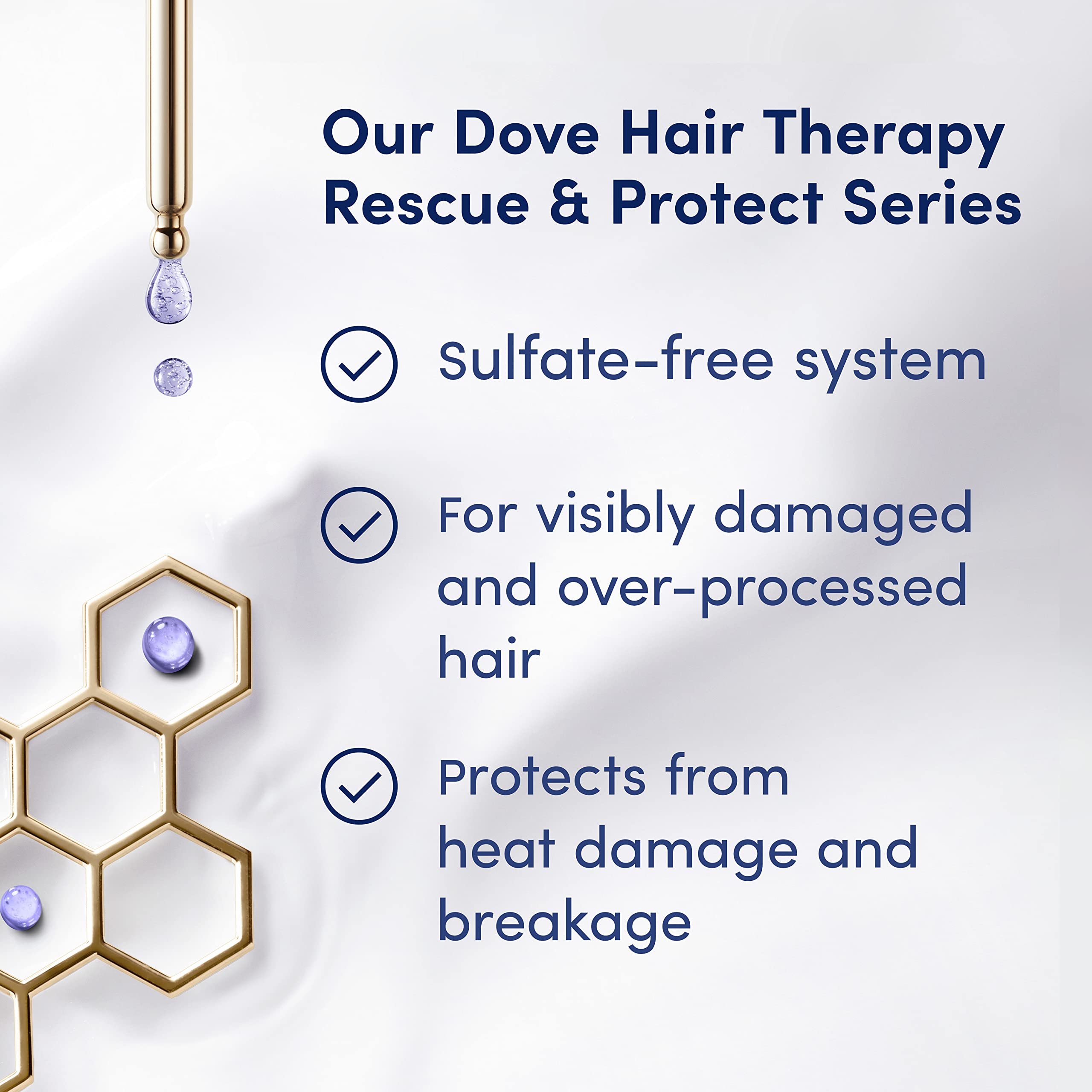 Dove Hair Therapy Shampoo Hair Care For Split Ends and Damaged Hair Rescue and Protect Sulfate Free Shampoo 13.5 oz