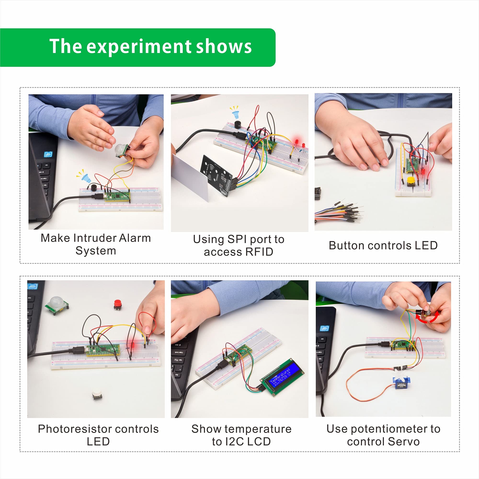 OSOYOO Python Hardware Programming Learning Kit for Raspberry Pi Pico with MicroPython and Graphical Programming Tutorials