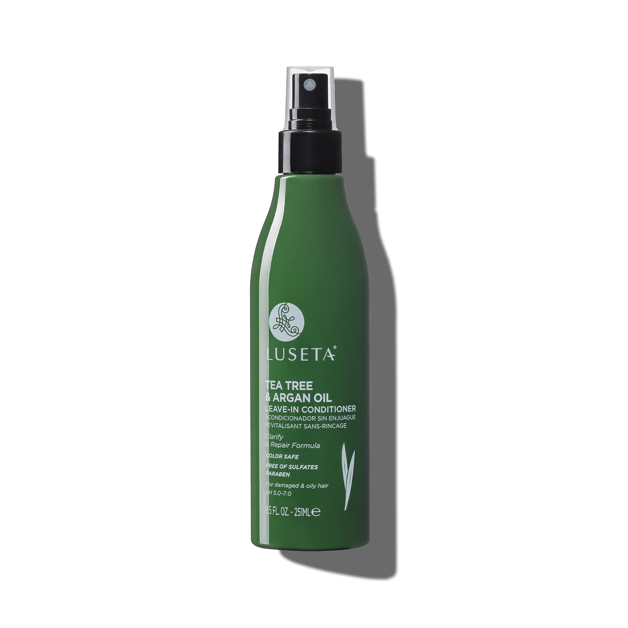 Luseta Tea Tree Oil Leave In Conditioner Spray for Damaged & Oily Hair with Argan oil Thickening & Strengthing, 8.5FL Oz