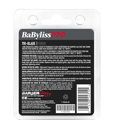 BaBylissPRO Barberology Black Graphite Tri Replacement Blade for Hair Clippers (FX603B)