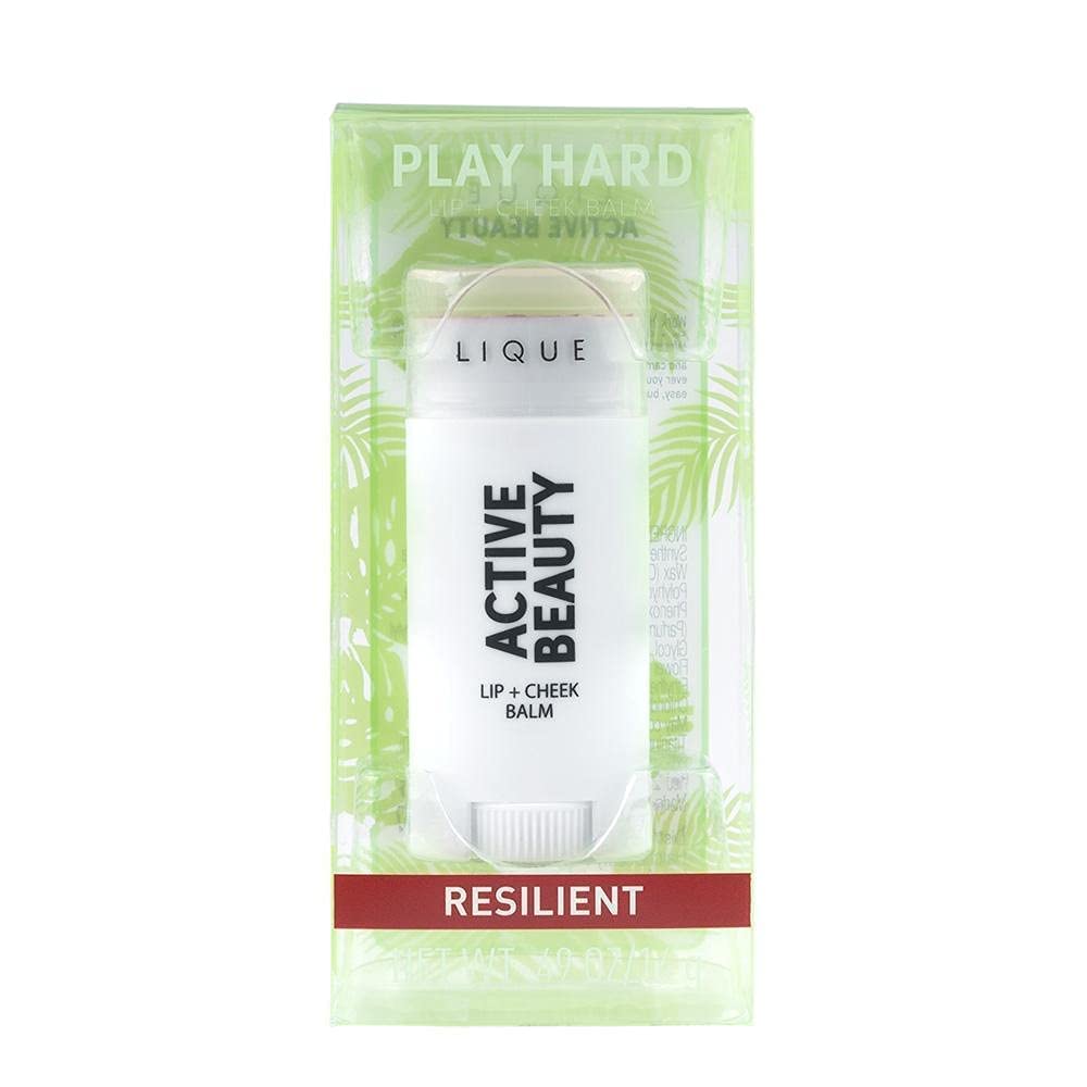 LIQUE Active Lip & Cheek Balm Makeup Stick, Lightweight & Hydrating, Sheer Color with Buildable Coverage, Natural-Looking, Dewy Finish, Vegan Formula, Resilient, 0.49 Oz.