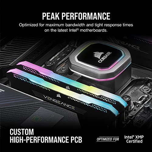 Corsair Vengeance RGB PRO SL 32GB (2x16GB) DDR4 4000MHz C18 Desktop Memory (10 Ultra-Bright RGB LEDs, Custom Performance PCB, Tight Response Times, Intel XMP 2.0) Black