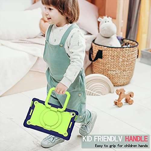 TDA Trading Case for Lenovo Tab M10 HD 2nd Gen (TB-X306X)/Smart Tab M10 HD 2nd Gen (TB-X306F) 10.1" 2020 - Hybrid Cover 360 Rotating Multi-Functional Ring Stand Case with Shoulder Strap (Blue/Green)