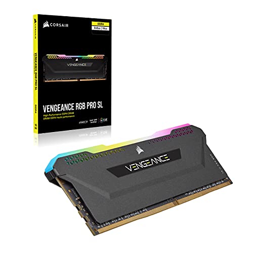 Corsair Vengeance RGB PRO SL 32GB (2x16GB) DDR4 4000MHz C18 Desktop Memory (10 Ultra-Bright RGB LEDs, Custom Performance PCB, Tight Response Times, Intel XMP 2.0) Black