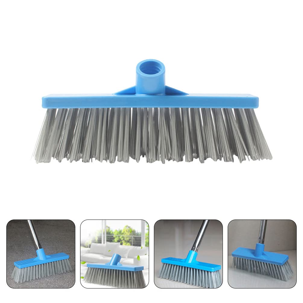Generic Floor Scrubber Push Broom Brush Outdoor Stiff Broom Head Handle Heavy Duty Indoor Rough Surface Scrub Brush Broom for Floor Cleaning Deck Wall Tile Floor Driveway Outdoor Broom