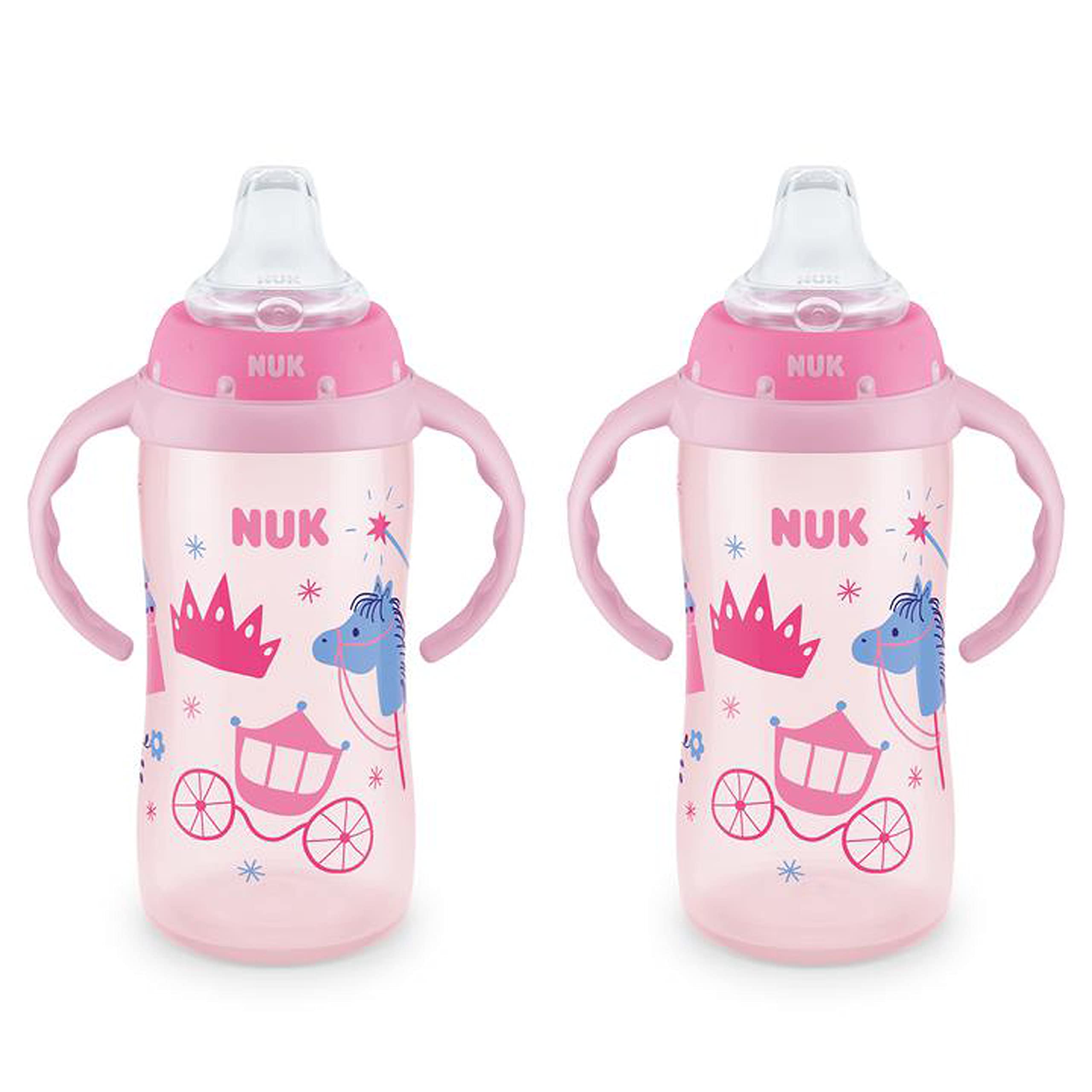NUK Learner Cup, 10 oz, 8+ Months, 2 Count – BPA Free, Spill Proof Sippy Cup