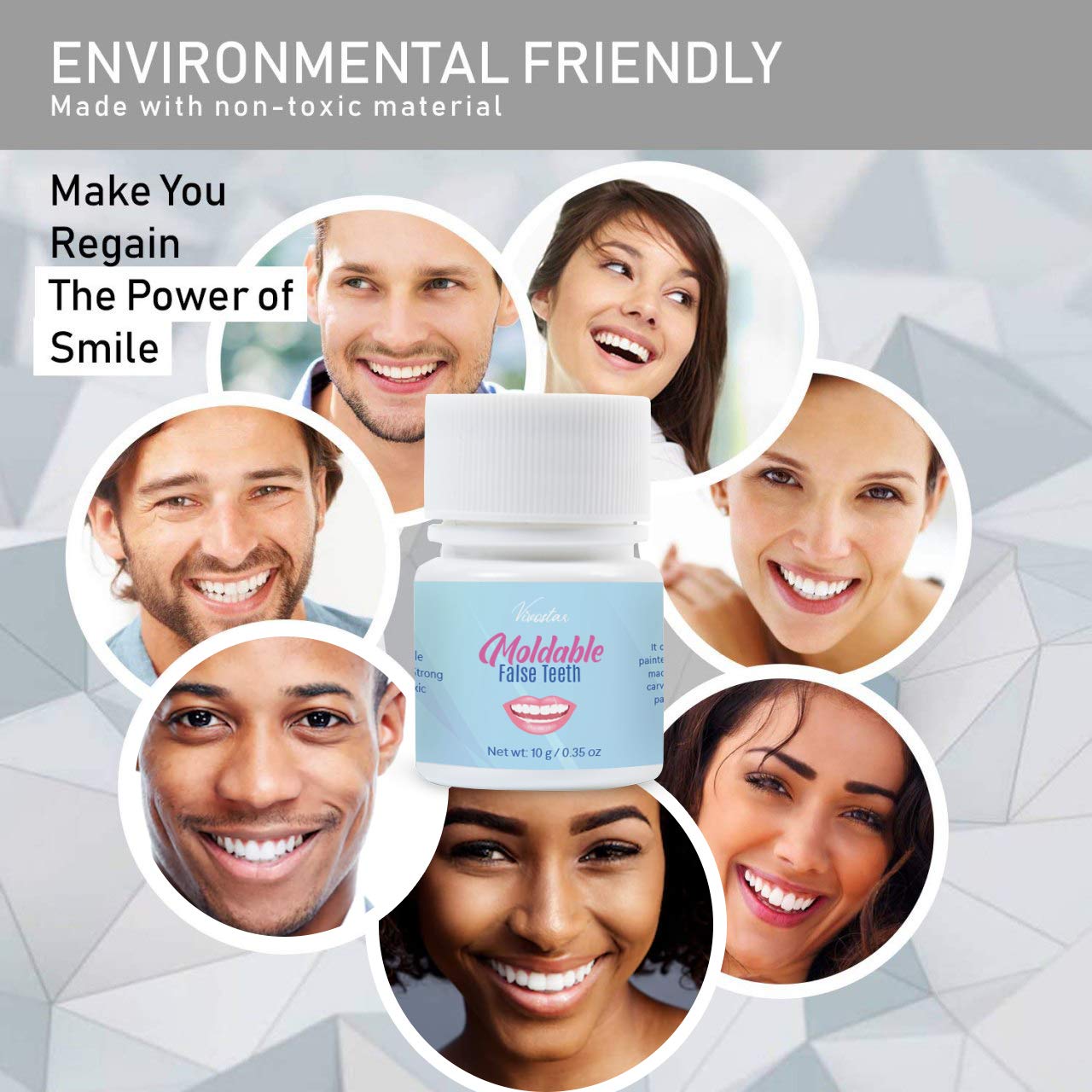 Teeth Repair Kit, Temporary False Teeth, Do it Yourself Thermal Fitting Beads, Moldable False Teeth for Snap On Instant and Confident Smile, Vivostar