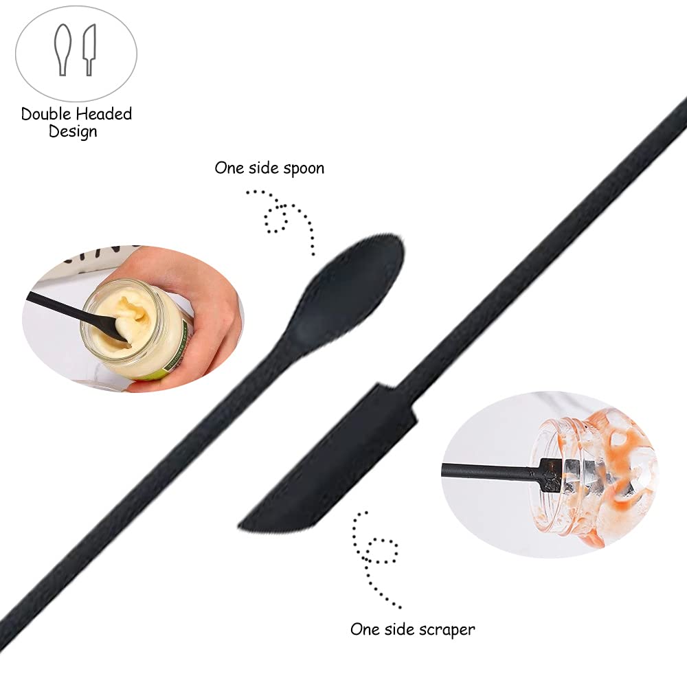 Metulip Last Drop Mini Spatula Set 8 PCS Silicone Tiny Makeup Spatulas for Skinny Openings Bottles Cosmetics Lotion Resin Beauty Spatulas Thin Jar Spatula for Kitchen