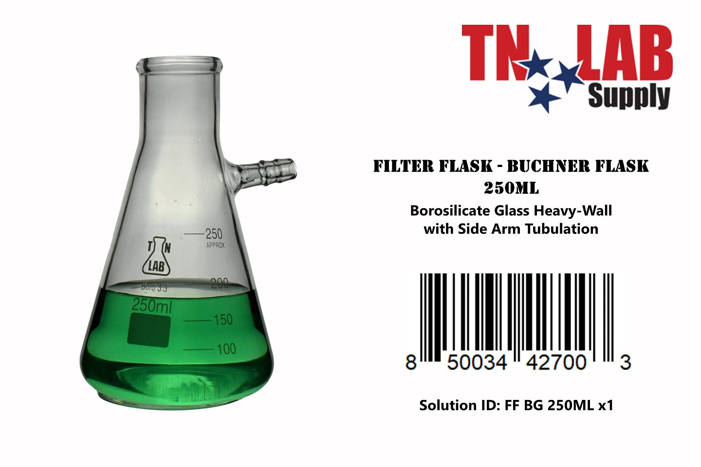 TN Lab Filter Flask Borosilicate Glass Vacuum Flask 250ml