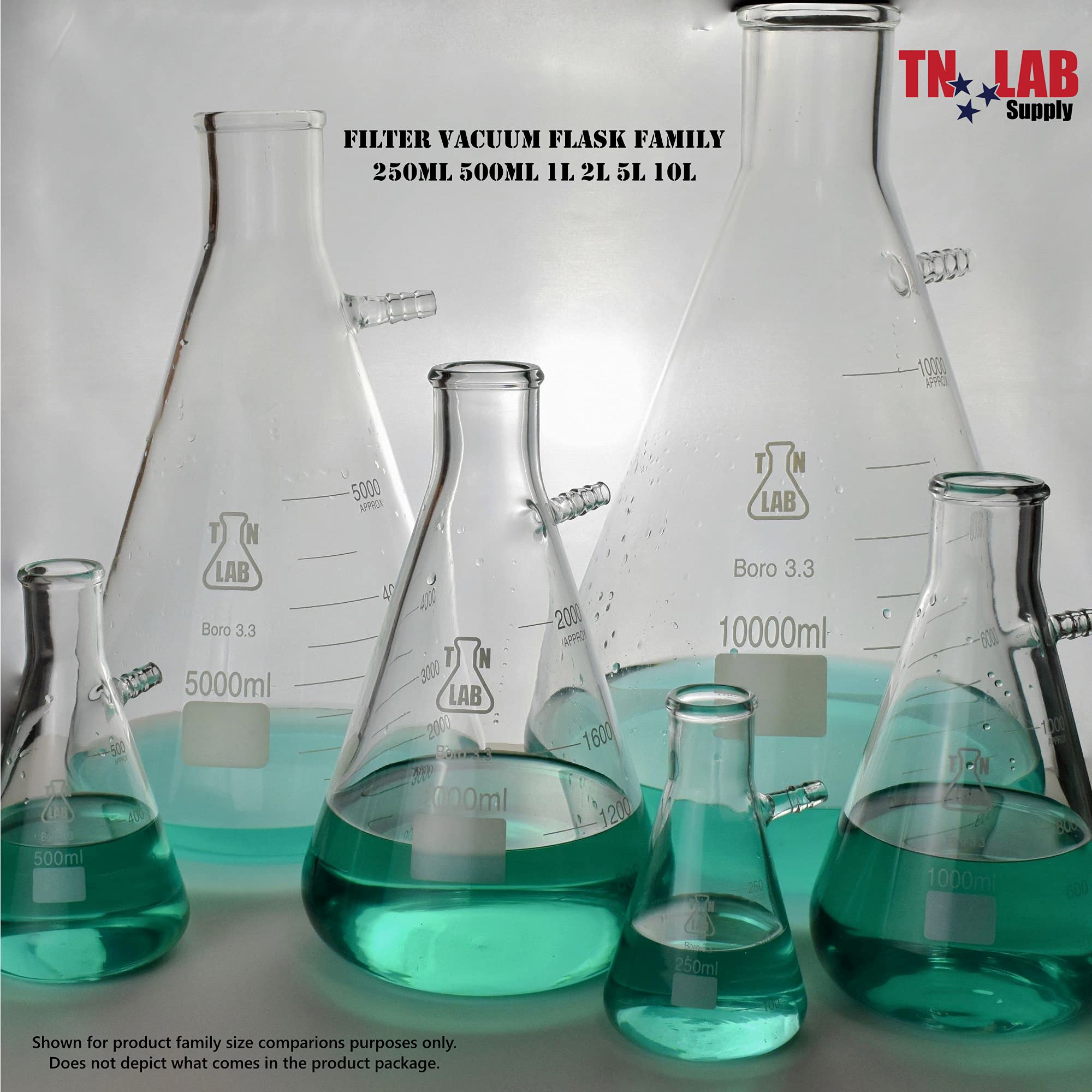 TN Lab Filter Flask Borosilicate Glass Vacuum Flask 250ml