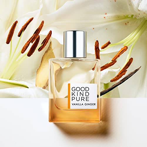 Good Kind Pure Vanilla Ginger Eau de Toilette Spray - Energizing, Gourmand Fragrance - A blend of Casablanca Lily & Warm Vanilla - Clean, Vegan, & Long-Lasting Formula - 1.0 Fl Oz