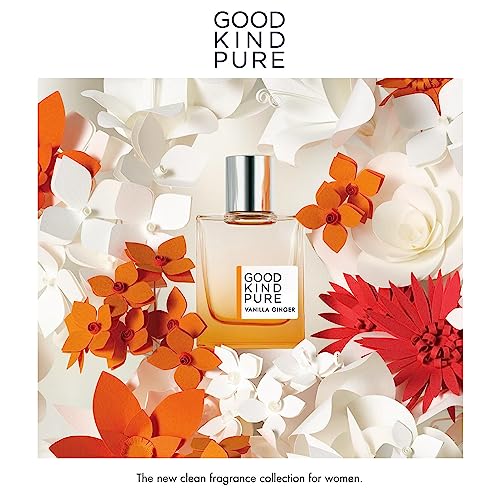 Good Kind Pure Vanilla Ginger Eau de Toilette Spray - Energizing, Gourmand Fragrance - A blend of Casablanca Lily & Warm Vanilla - Clean, Vegan, & Long-Lasting Formula - 1.0 Fl Oz