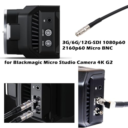 HangTon 4K 12G SDI Video Cable HD Micro BNC to Standard BNC for Blackmagic Video Assist 5" Monitor Micro Studio Camera 4K G2 ATEM 12G-SDI 6G-SDI 2160p60 4K30 30cm