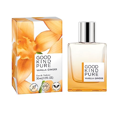 Good Kind Pure Vanilla Ginger Eau de Toilette Spray - Energizing, Gourmand Fragrance - A blend of Casablanca Lily & Warm Vanilla - Clean, Vegan, & Long-Lasting Formula - 1.0 Fl Oz