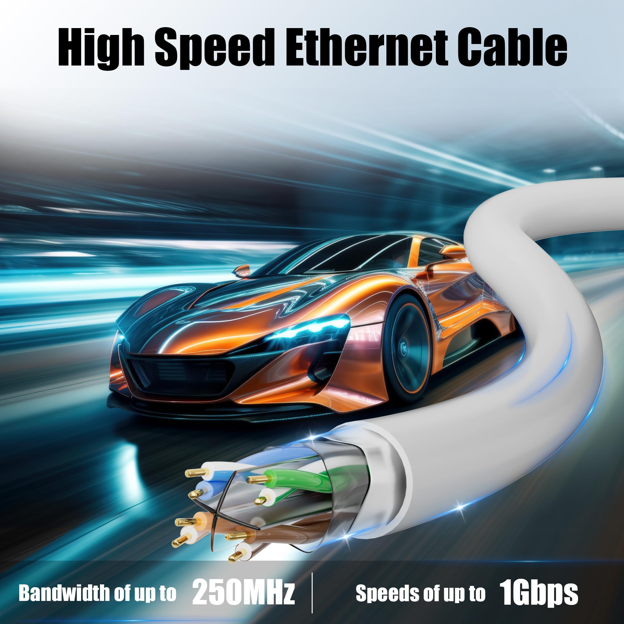 Cat 6 Outdoor Ethernet Cable Bulk 328ft/100M (20 RJ45), Shielded Cat 6 Ethernet Cable Direct Burial, Heavy Duty 23AWG, Waterproof, UV Resistant, Internet Cable, Cat6 300+ft for Router Gaming, CCA