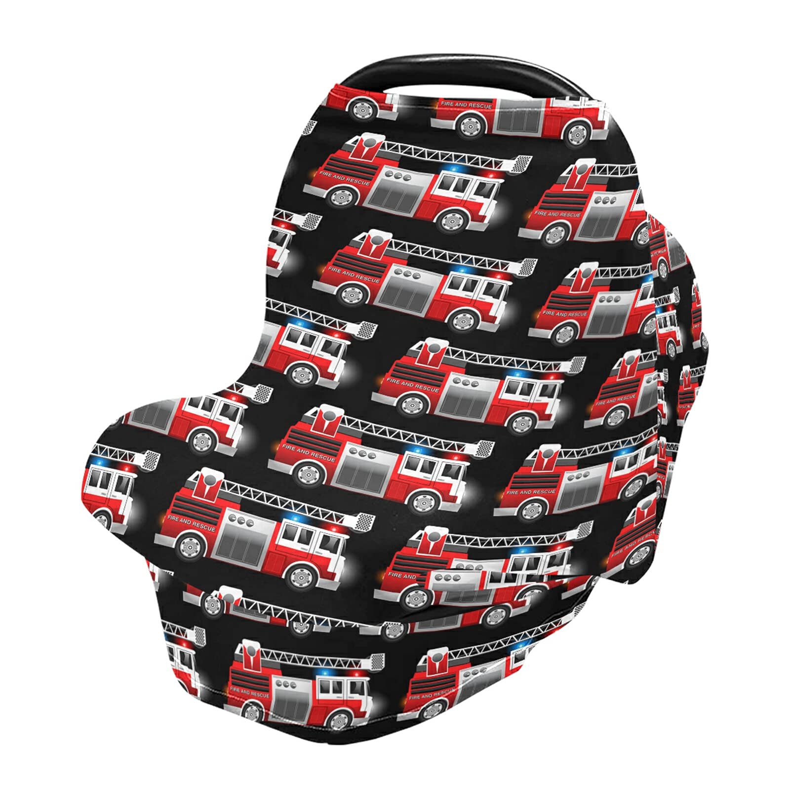Fire Truck 3D Baby Car Seat Covers, Nursing Cover Breastfeeding, Scarf Soft Breathable Stretchy Coverage, Carseat Cover for Boys and GirlsâŚ