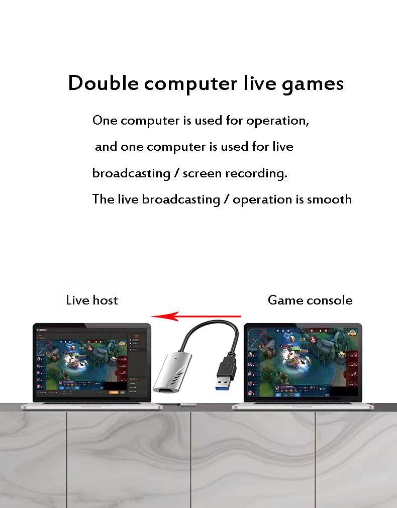 youcheng Video Capture Card 4k, HDMI Capture to USB Video Capture Device, 1080P HD 60fps Live Broadcast and Recording Video Audio Capture Device
