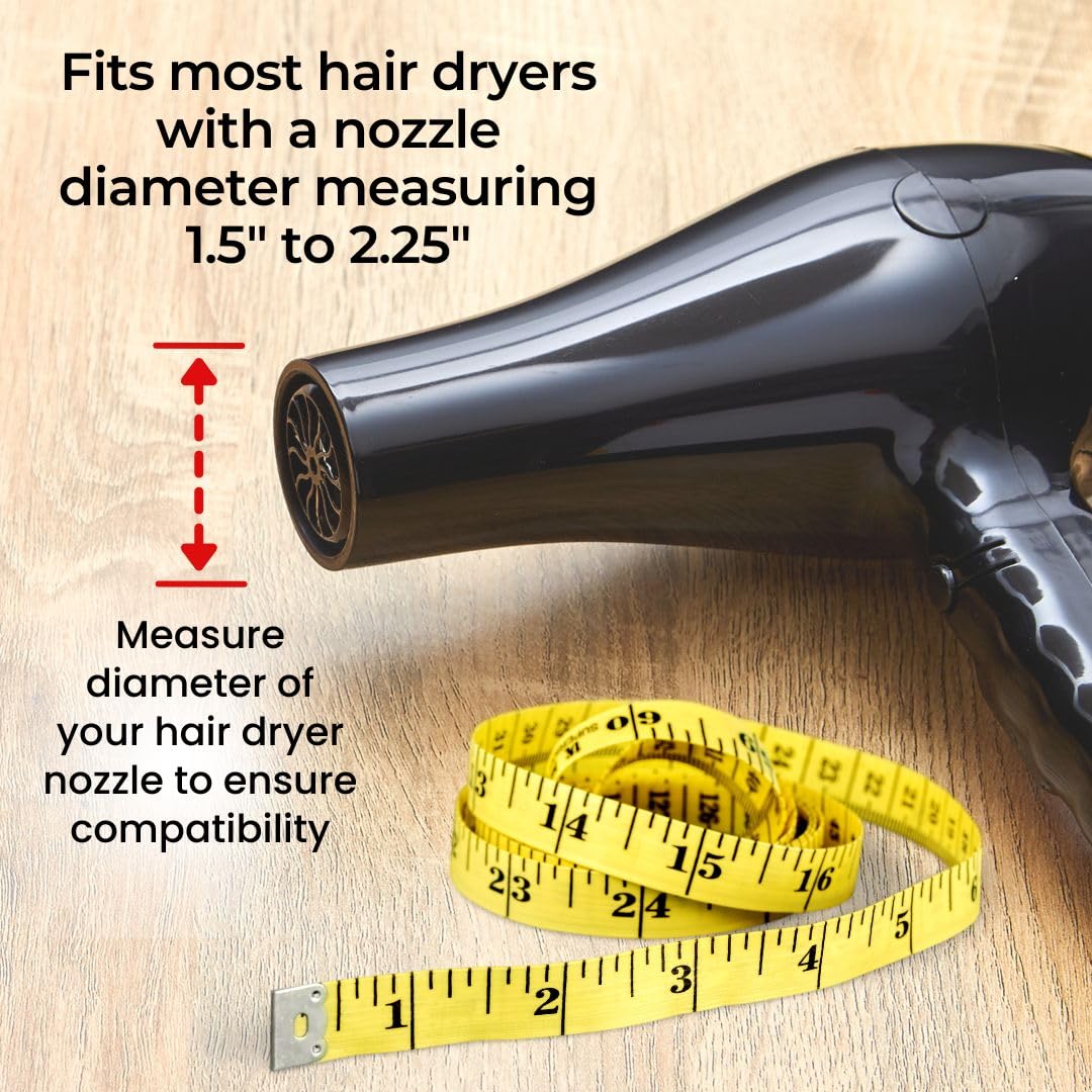 SnozzlePro Universal Hair Dryer Attachment Concentrator Nozzle Replacement and Silicone Nozzle Adapter - Fits Most Blow Dryer Nozzle Diameters from 1.5β to 2.25β (Bundle, 2 Items)
