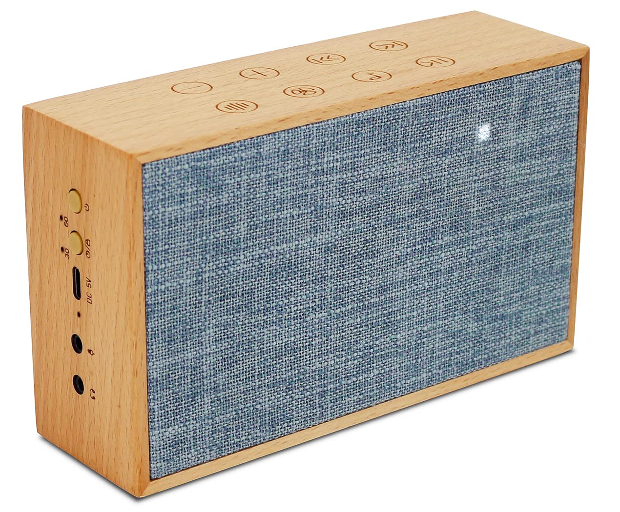 Lexenic White Noise Machine,Wooden Sleep Sound Machine with 24 Hours Playtime, 6W HD Stereo Dual Speakers and Bass with 37 Non Looping Soothing Sleep Sounds Therapy for Baby Kids Adults